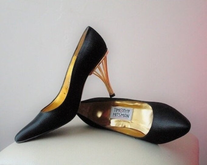 TIMOTHY HITSMAN Size 7 1/2 Black Pumps Bridal Pumps Custom Clubbing ...
