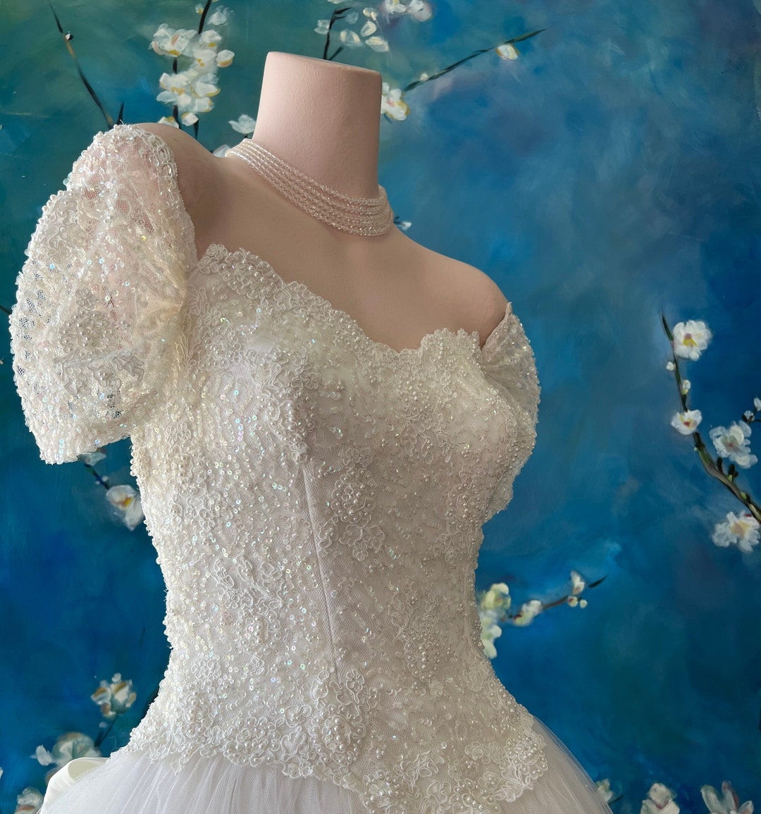 Fairytale Princess Bride White Wedding Dress Removable Train Mermaid ...