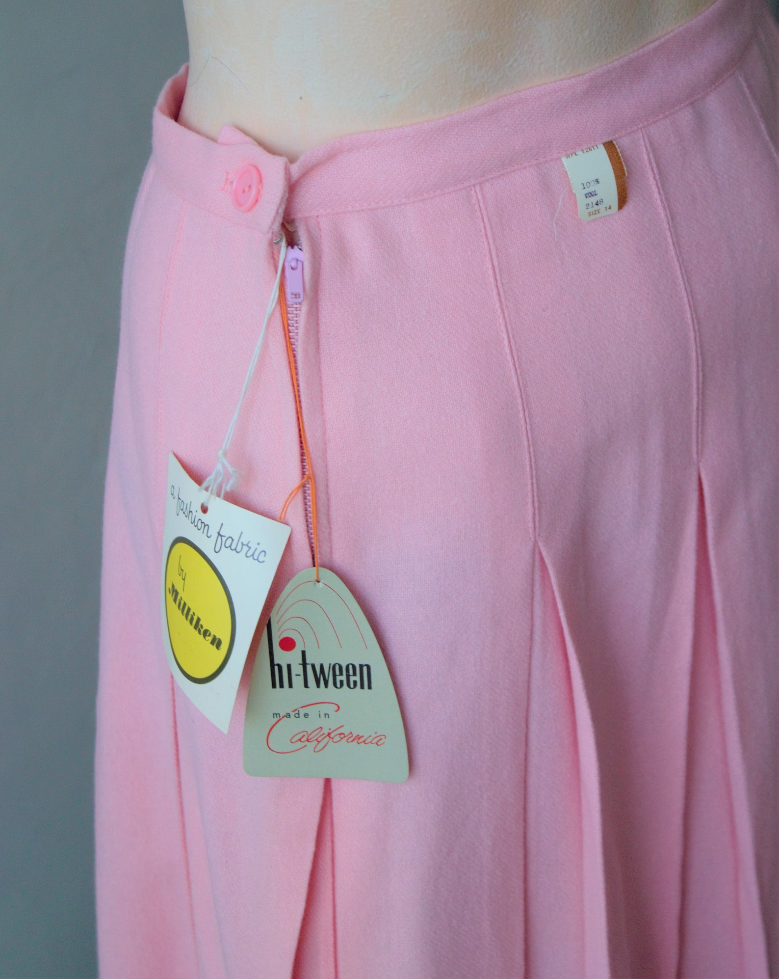 Wool Skirt Secretary Dress Office Skirt Pink Box Pleat Skirt - Etsy