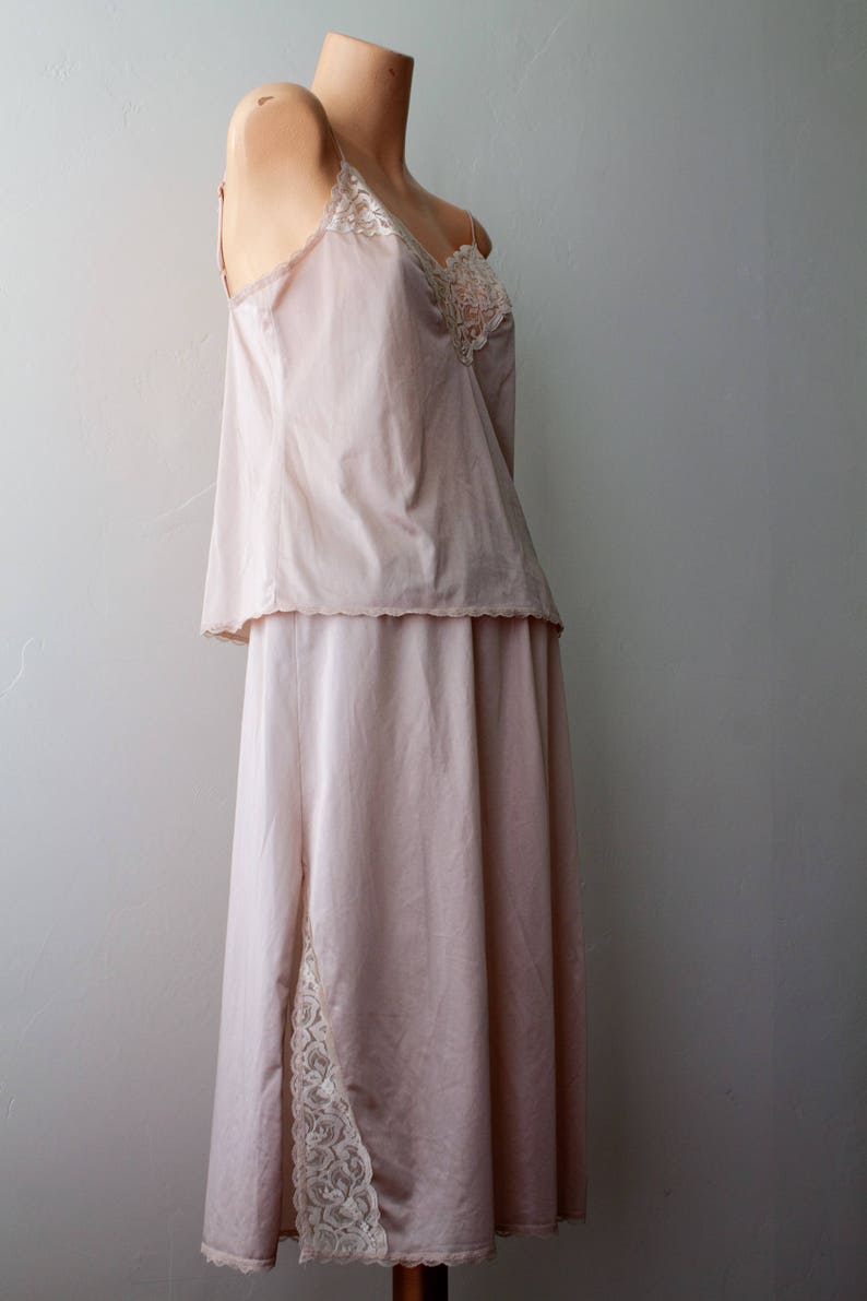 Camisole Top Half Slip Matching Lingerie Set Lacy Top Beige | Etsy