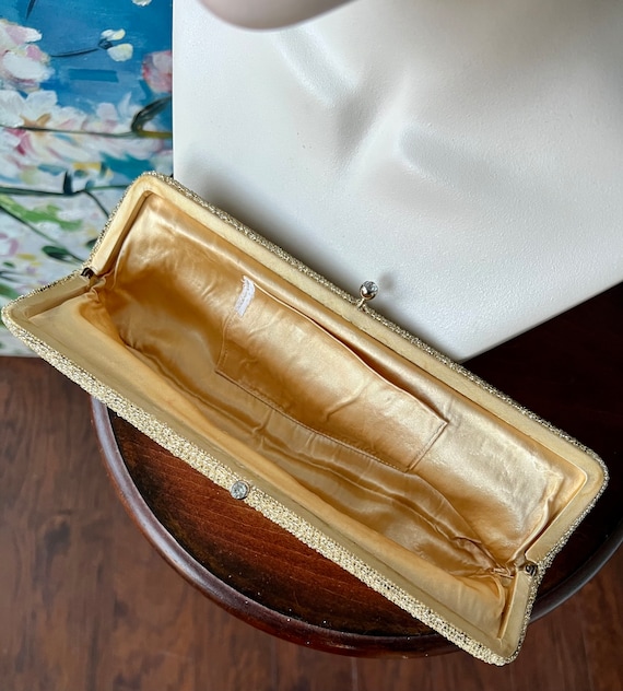 1940s Walborg Gold Glass Beaded Bridal Prom Formal Ha… - Gem