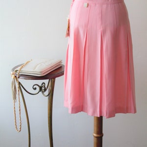 Wool Skirt Secretary Dress Office Skirt Pink Box Pleat Skirt - Etsy