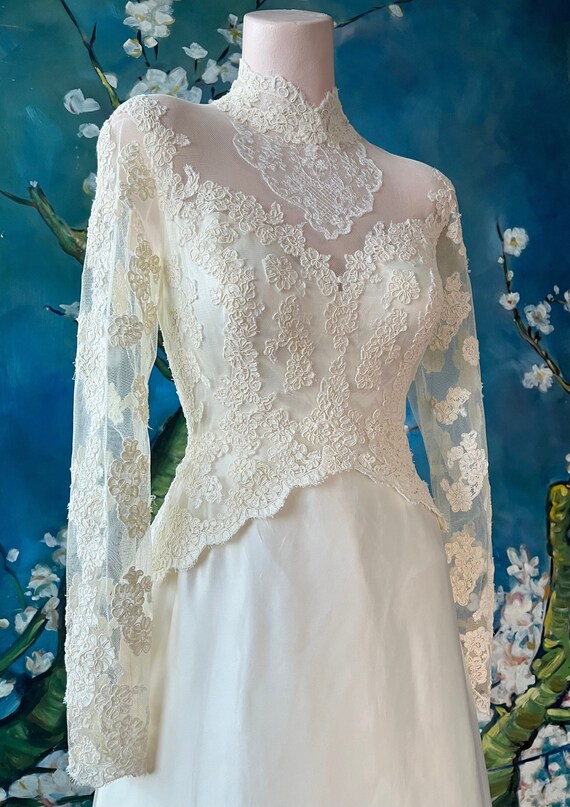 70s Western Prairie Princess Bride Cream Wedding Dres… - Gem