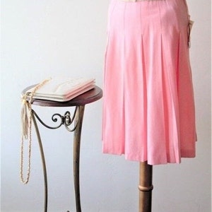 Wool Skirt Secretary Dress Office Skirt Pink Box Pleat Skirt - Etsy