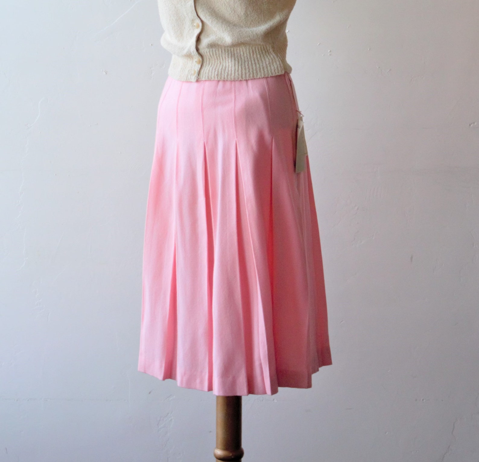 Wool Skirt Secretary Dress Office Skirt Pink Box Pleat Skirt - Etsy