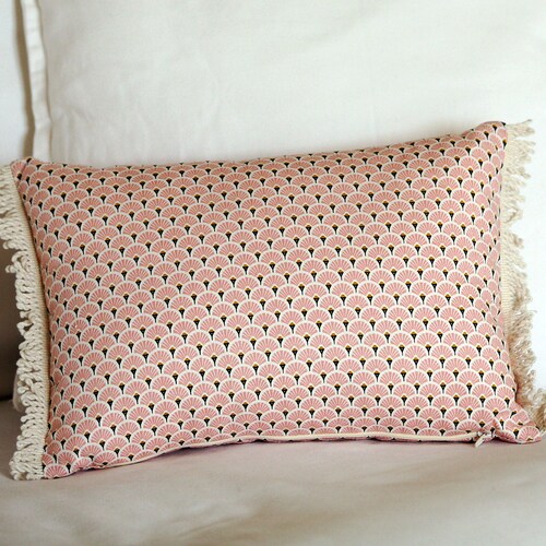 Art Deco Fan Pillow Pink Lumbar Throw Pillow Girl's Room - Etsy