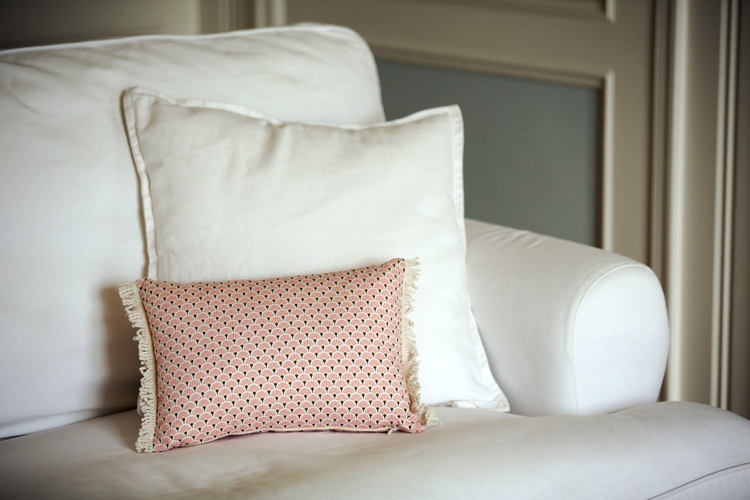 Art Deco Fan Pillow, Pink Lumbar Throw Pillow, Girl's Room Pillow - Etsy