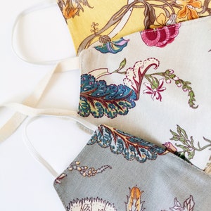 Womens Floral Face Masks, Womens Face Mask Pack Floral, Cotton Face ...