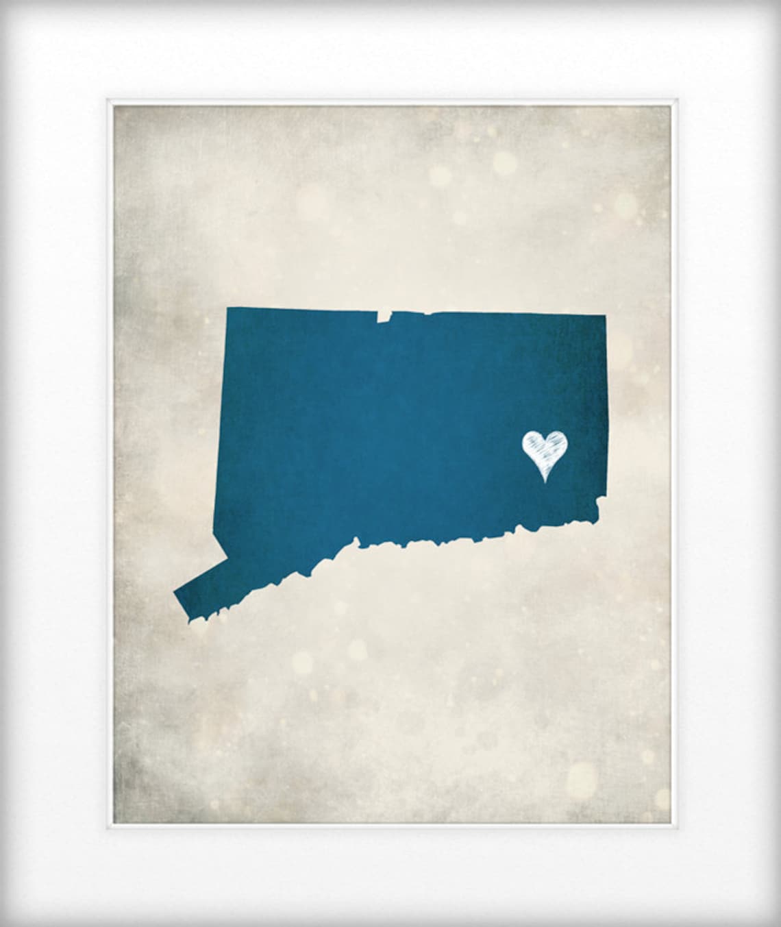 Connecticut State Map Art Print Home Town Love - Etsy