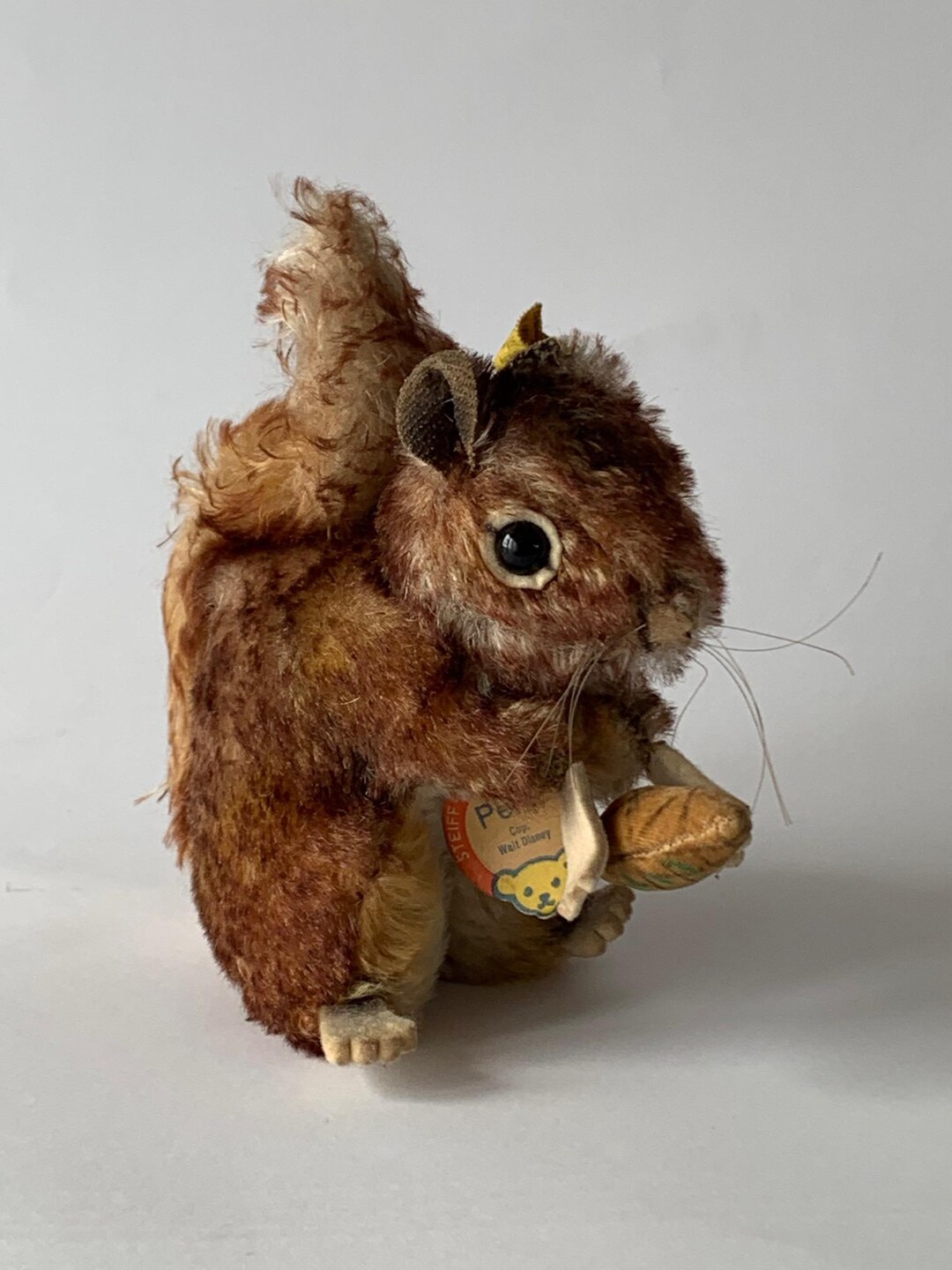Vintage STEIFF Brown Mohair Toy Squirrel Perri - Etsy