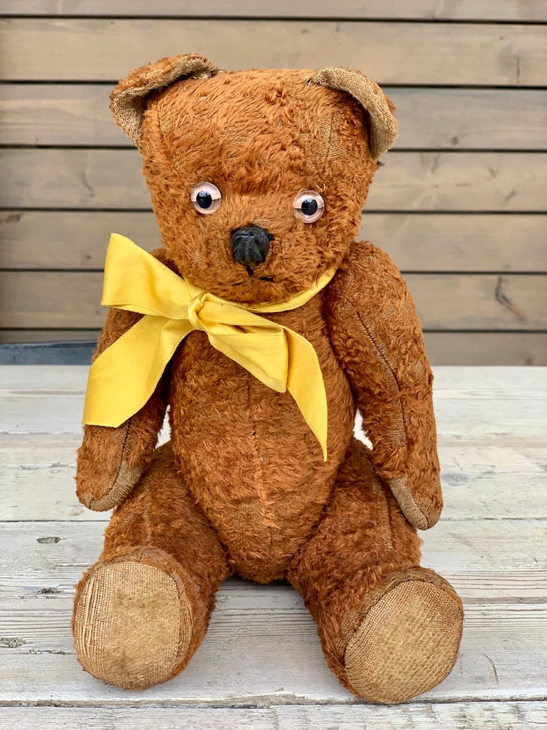 Antique Teddy Bear French Antique Teddy Stuffed With Straw - Etsy