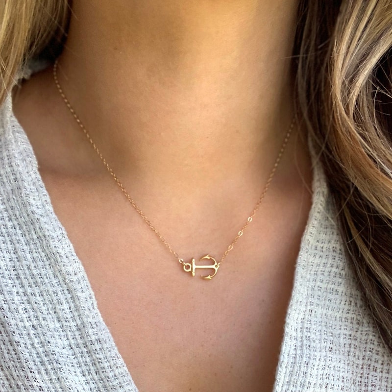 Anchor Necklace - Etsy