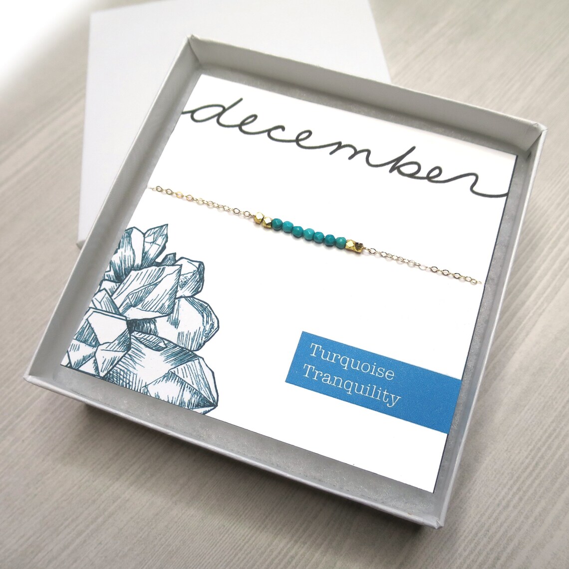 December Birthstone Necklace, Turquoise Necklace, Turquoise Gift ...