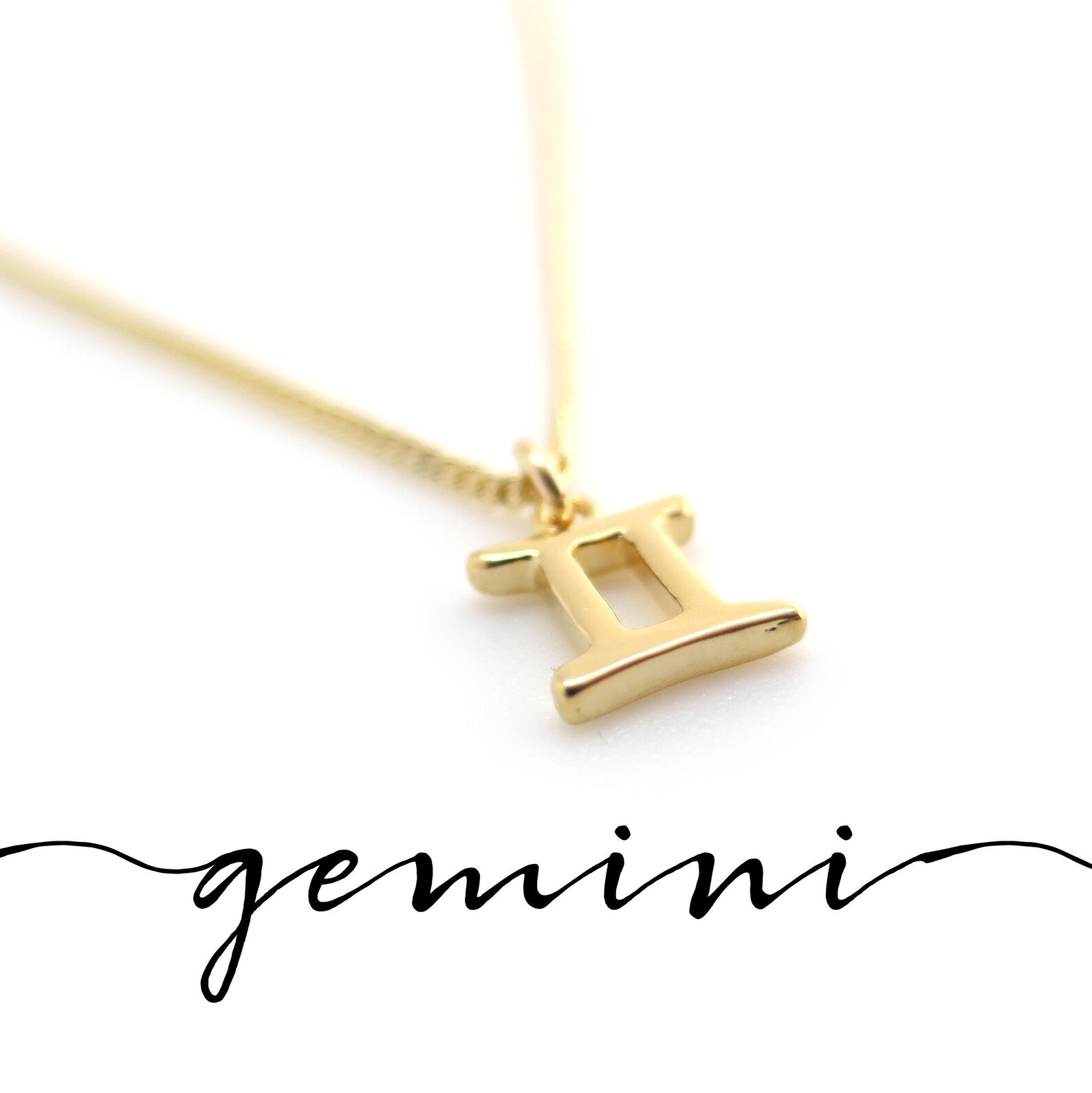 Gold Gemini Jewelry Dainty Gemini Necklace Small Gemini | Etsy