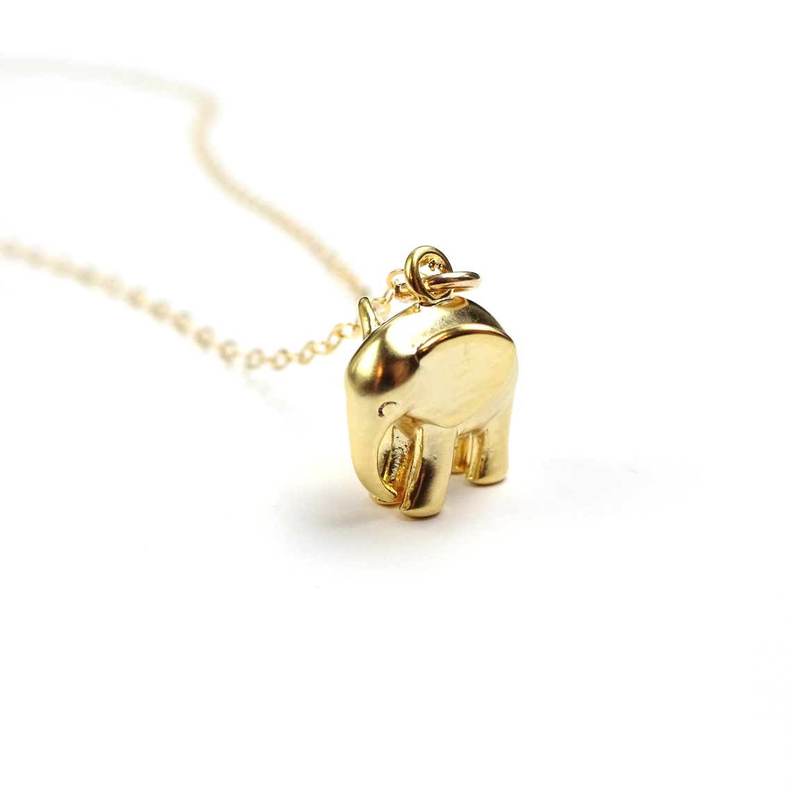 Tiny Elephant Necklace Small Elephant Pendant Gold Elephant - Etsy