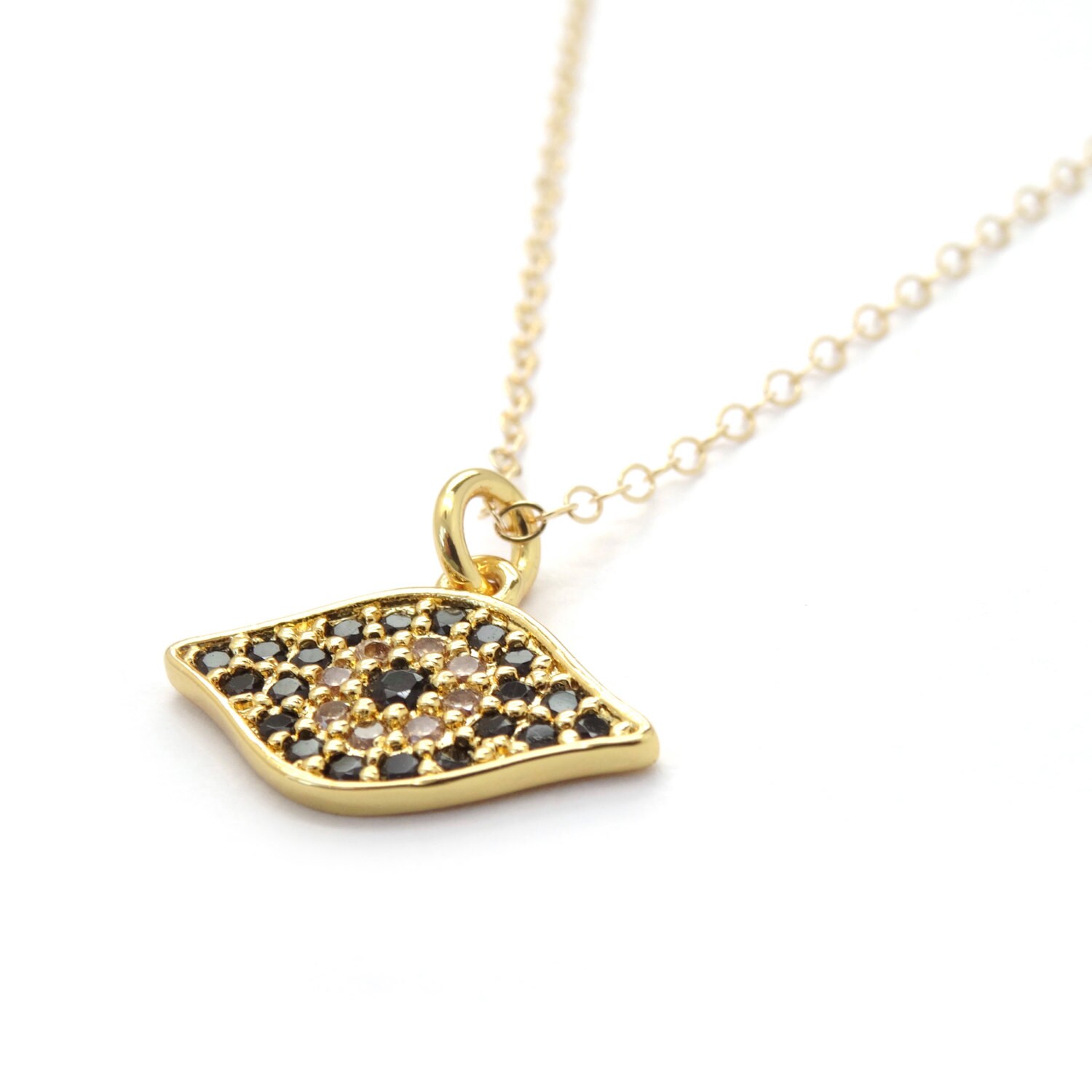 Small Pave Evil Eye Necklace