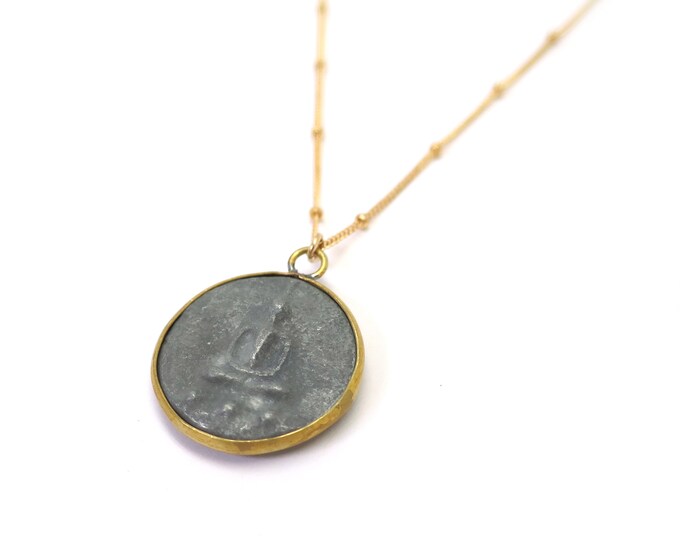 Buddhist Coin Necklace, Gold Buddha Necklace, Buddha Pendant, Buddha ...
