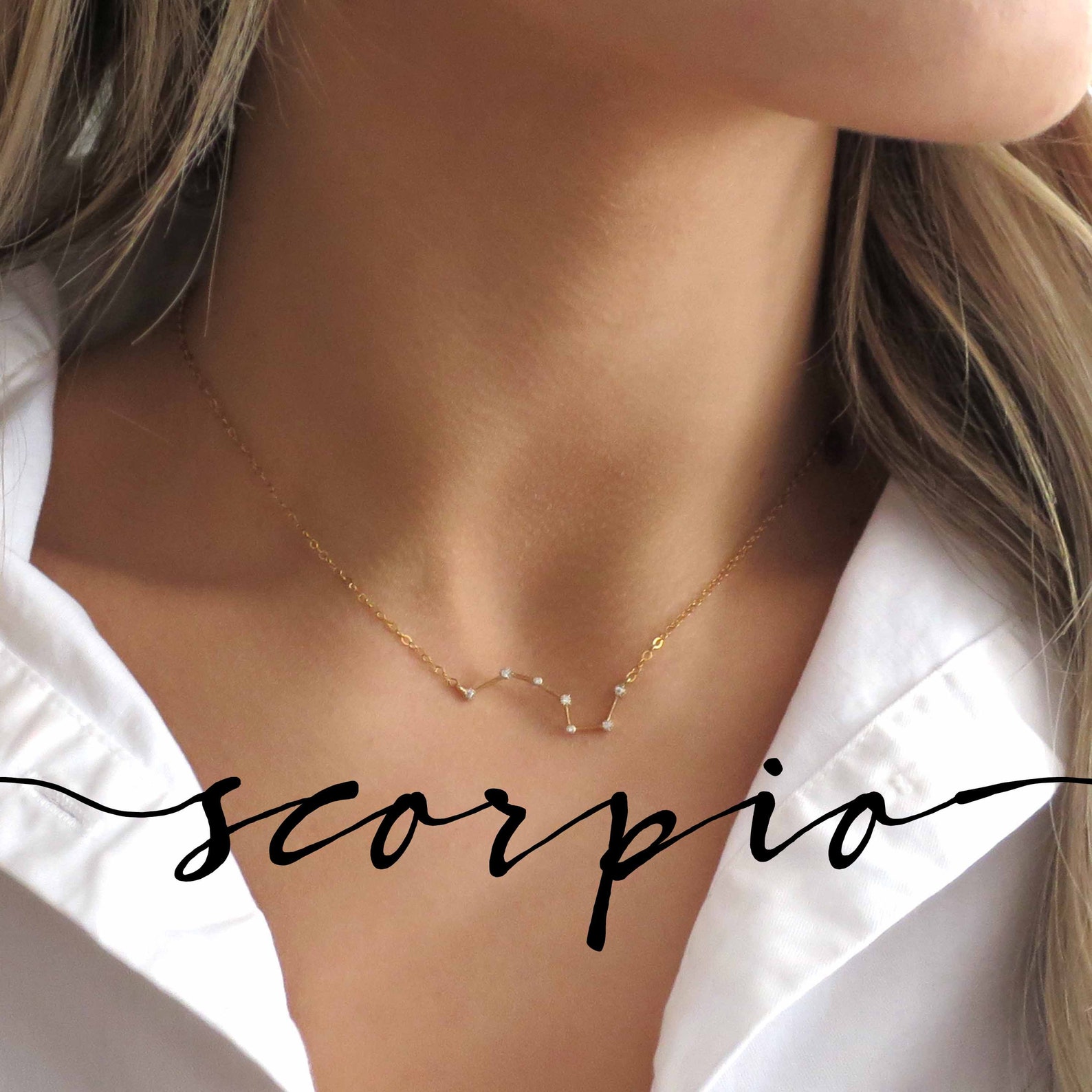 Gold Scorpio Necklace Gold Scorpio Zodiac Necklace 14k Gold - Etsy