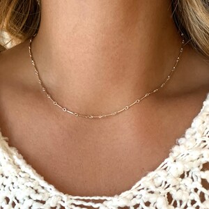 Simple Gold Necklace, Gold Bar Chain Necklace, Simple Gold Filled ...