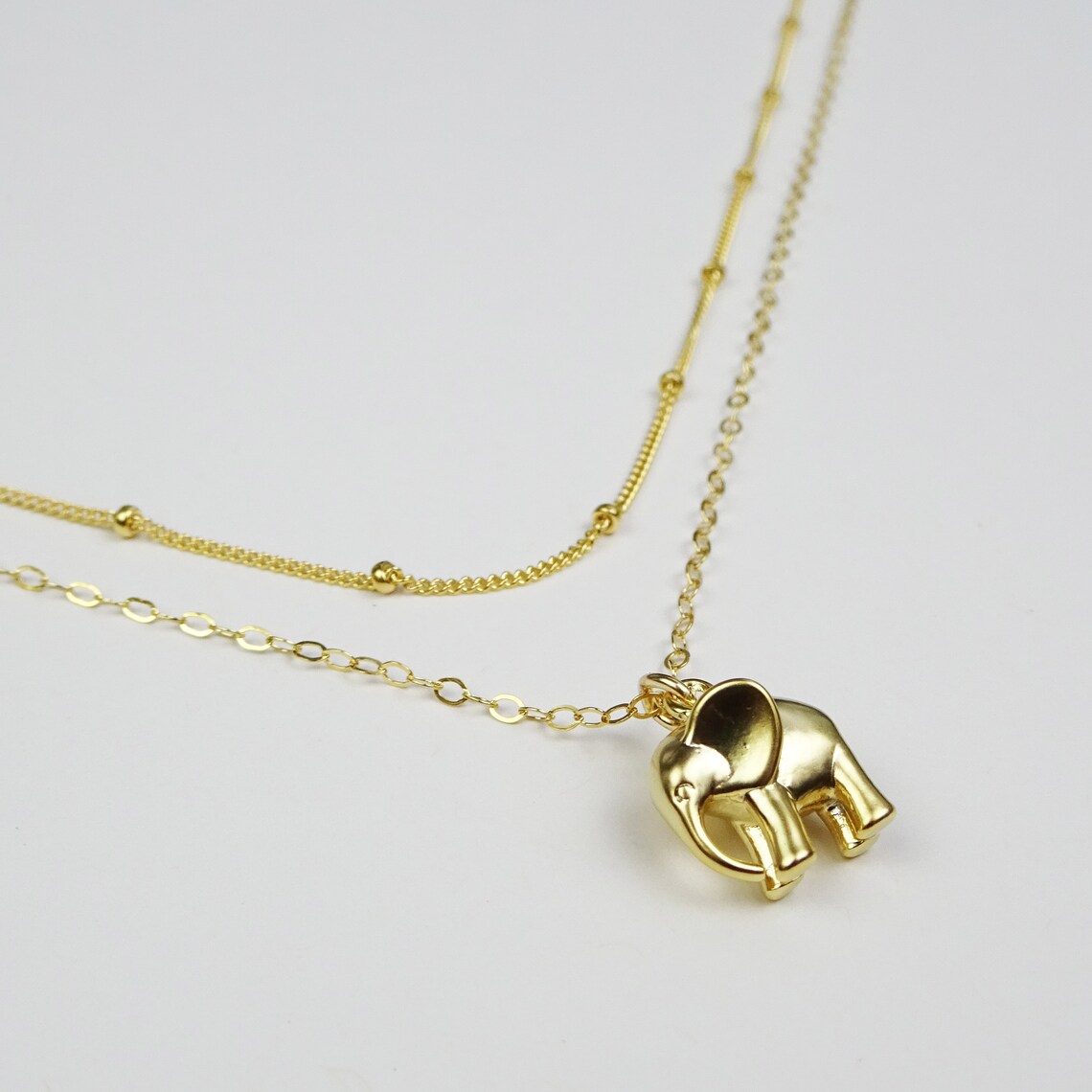 Tiny Elephant Necklace Small Elephant Pendant Gold Elephant - Etsy