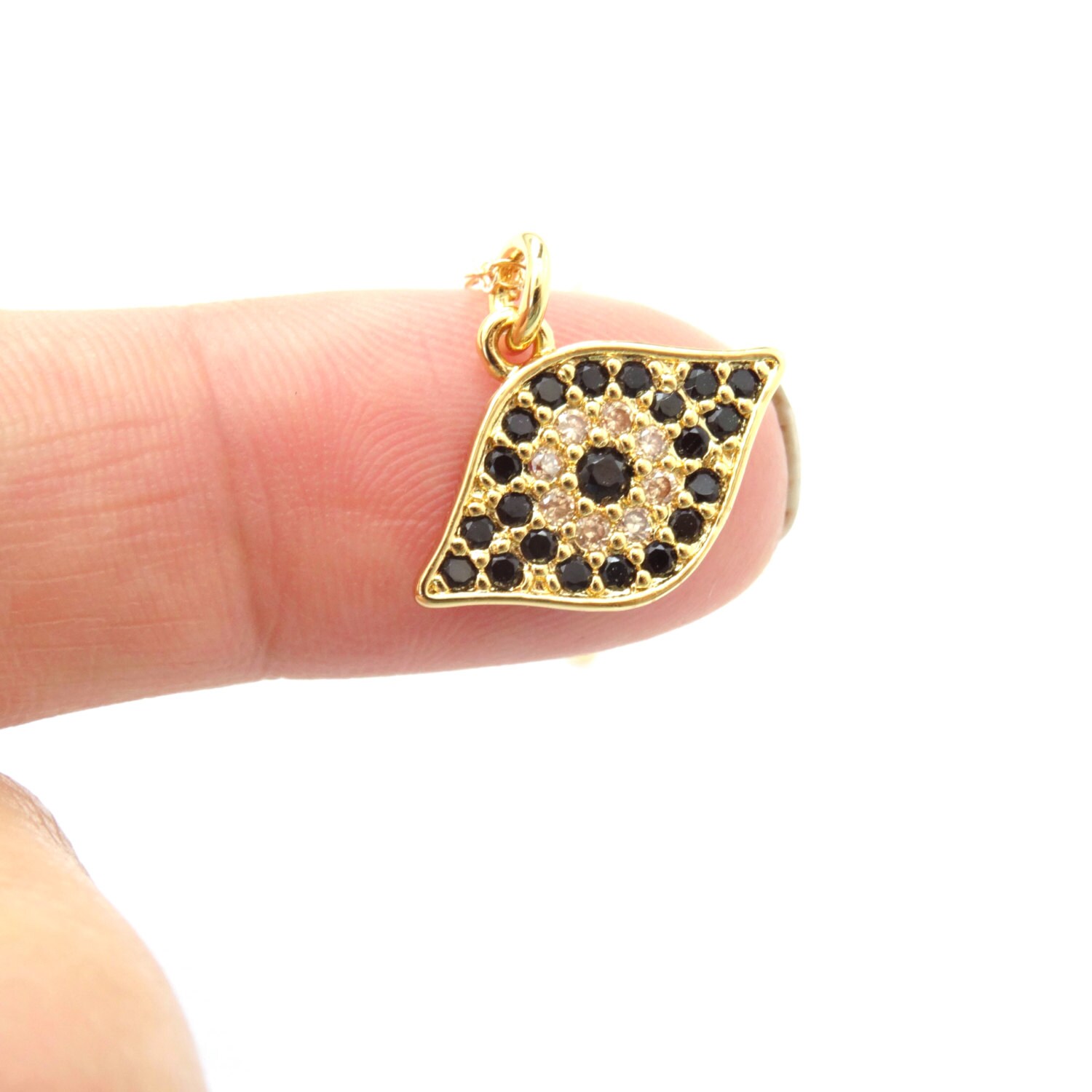 Small Pave Evil Eye Necklace