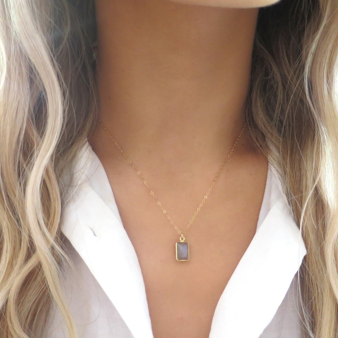 Gray Moonstone Necklace, Chocolate Moonstone Pendant, Moonstone Jewelry ...