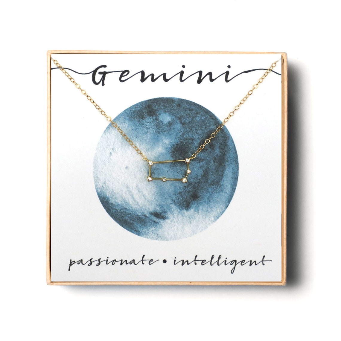 Gold Gemini Necklace Gold, Gemini Zodiac Necklace 14k Gold Filled ...