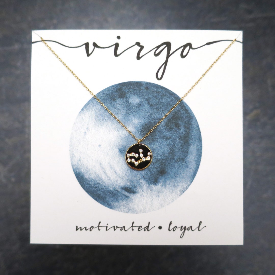 Gold Virgo Necklace, Virgo Zodiac Necklace, Zodiac Jewelry Virgo ...