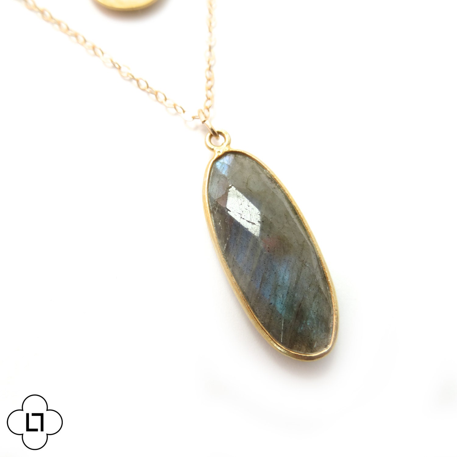 Labradorite Layer Necklace Gold Layer Necklace Gold Diamond - Etsy