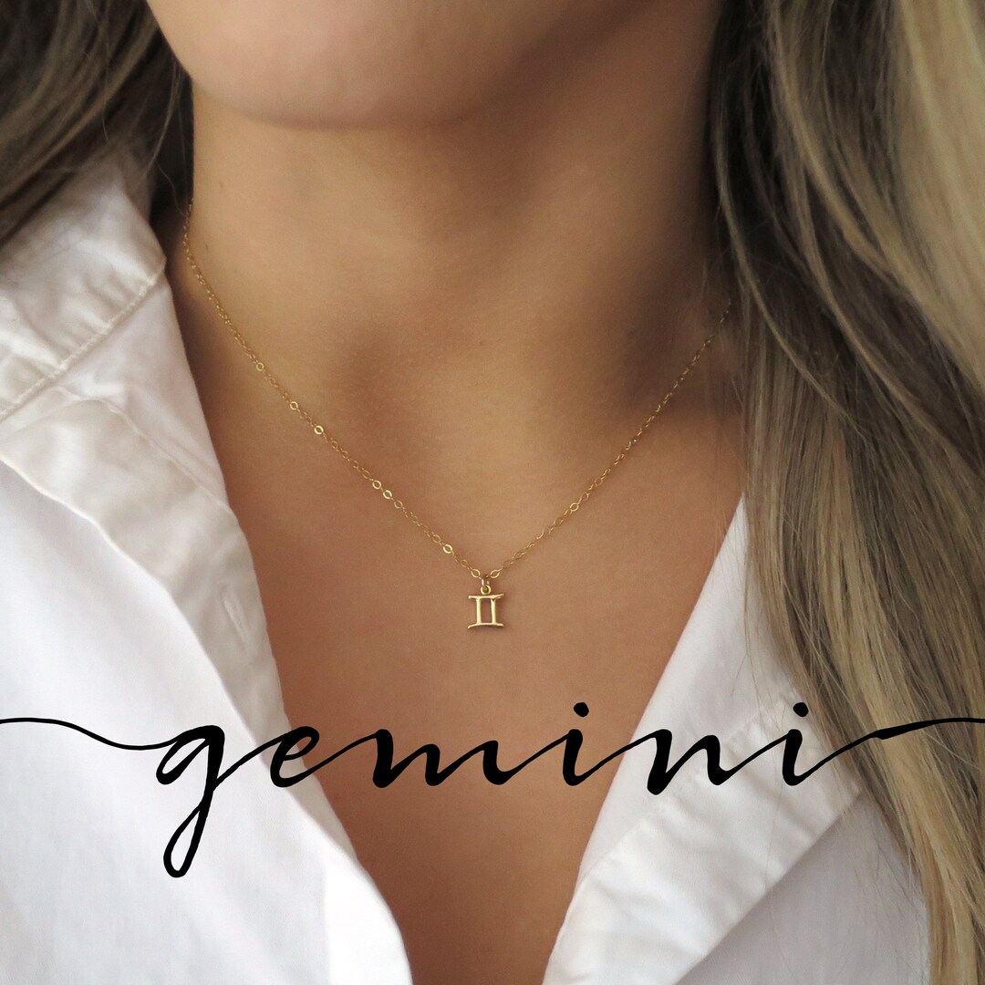 Gold Gemini Jewelry, Dainty Gemini Necklace, Small Gemini Pendant ...