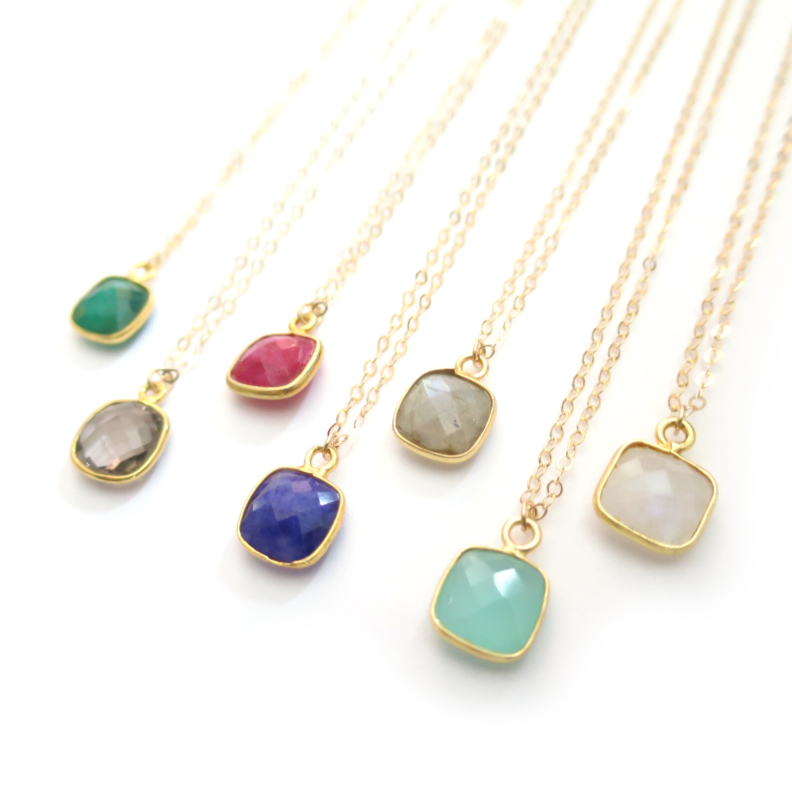 Small Sapphire Necklace Tiny Sapphire Pendant Gold Sapphire | Etsy