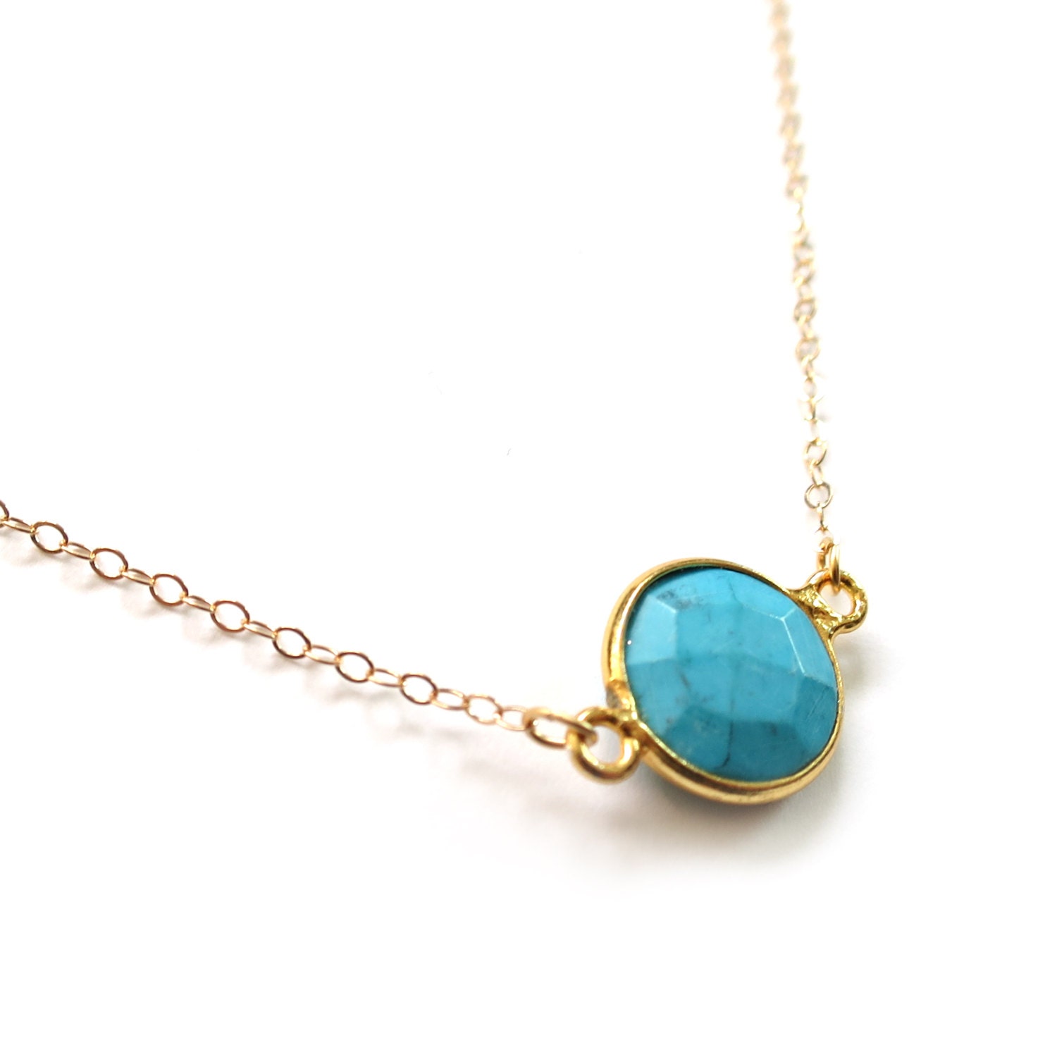 Small Turquoise Pendant, Dainty Turquoise Necklace, Turquoise Jewelry ...