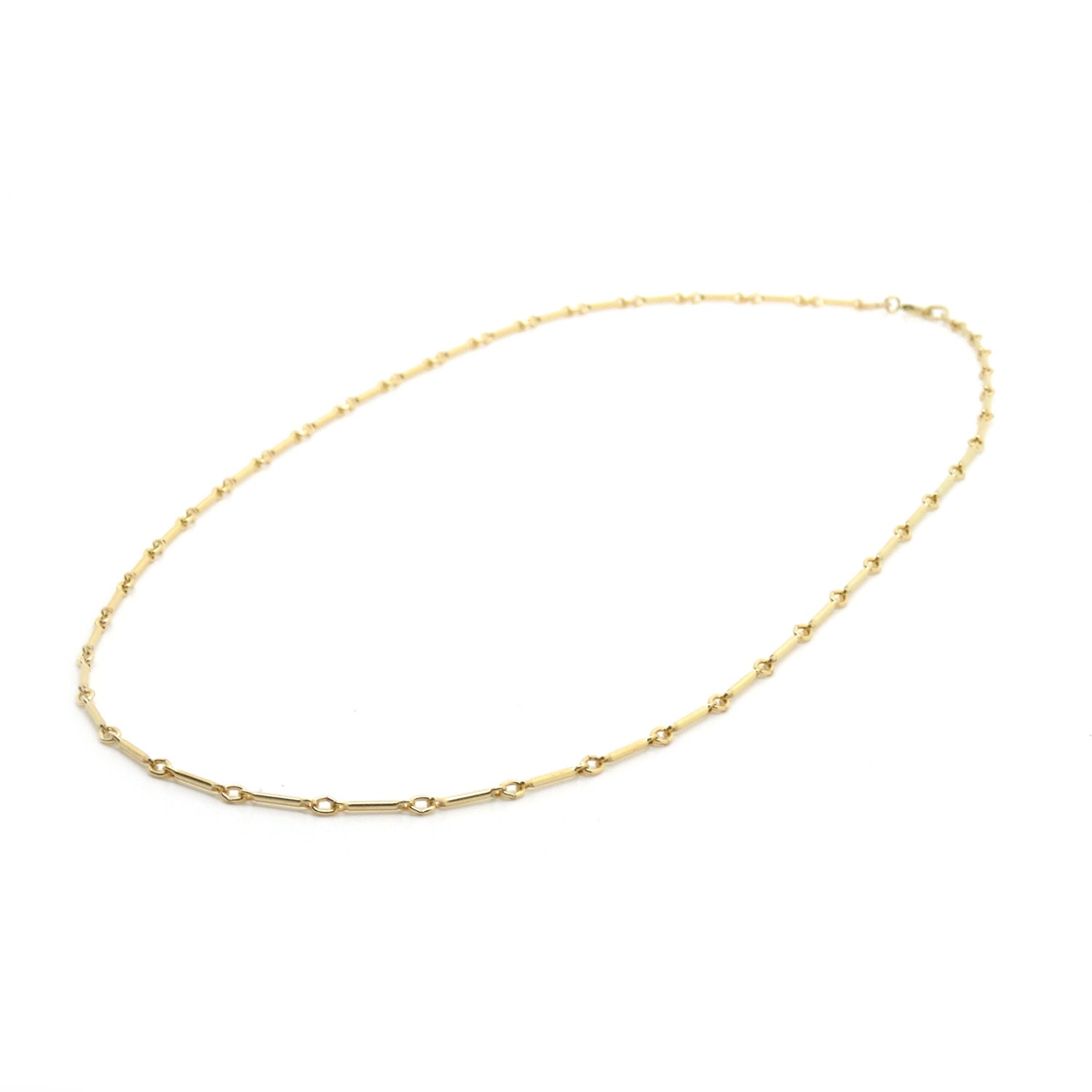 Simple Gold Necklace Gold Bar Chain Necklace Simple Gold | Etsy