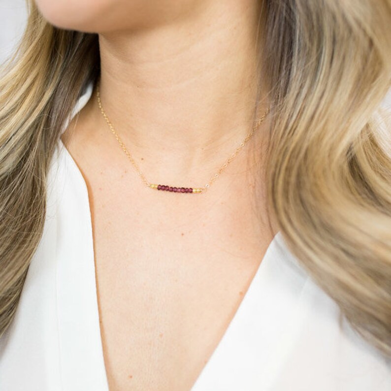 January Birthstone Necklace January Garnet Necklace Jewelry - Etsy