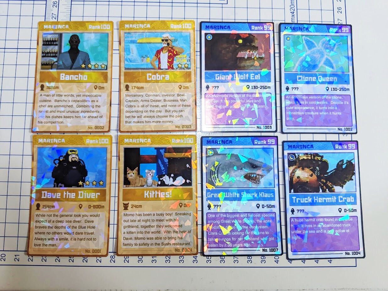 Dave the Diver Holographic Sticker Set 16 Cards Marinca Bosses and More ...