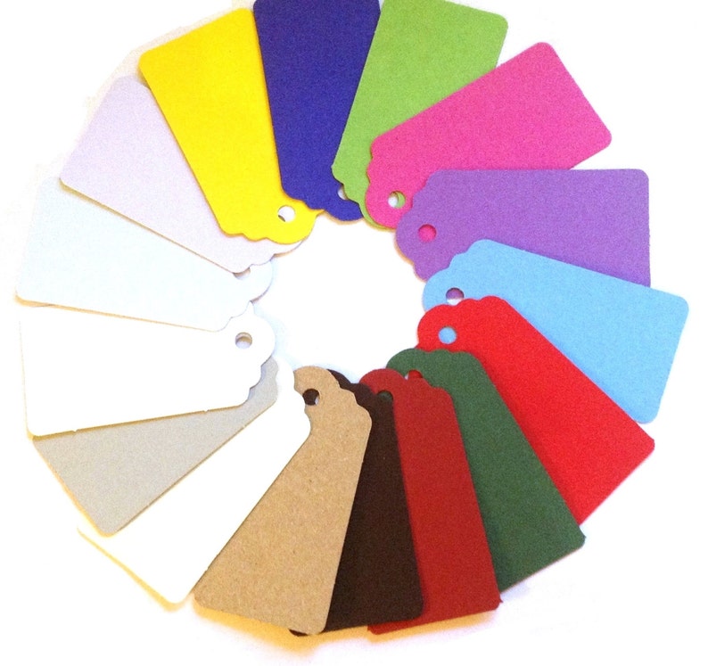 Bright Coloured Tags x 18 Hang Tags Wedding Favour Tag | Etsy