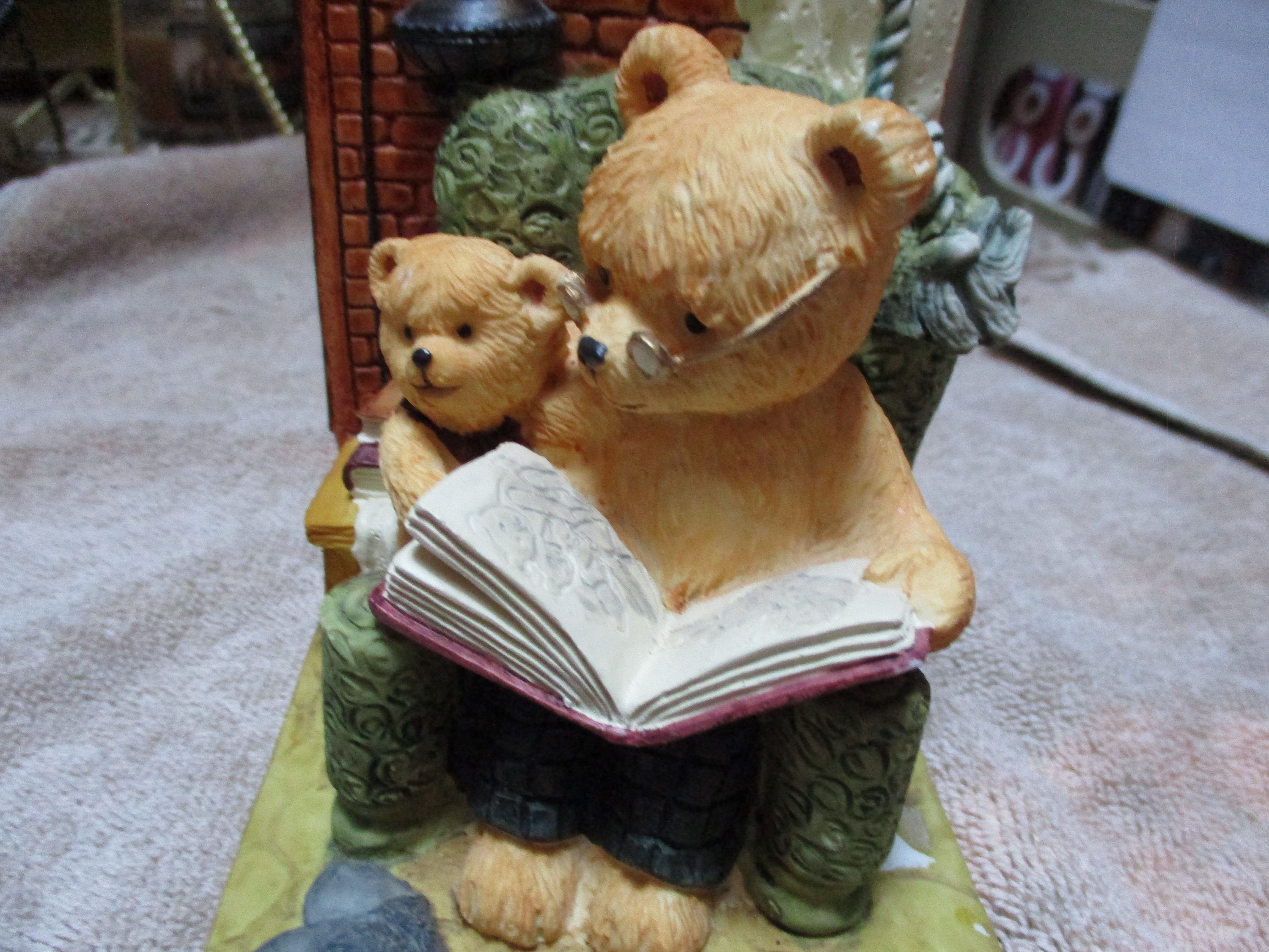 Teddy Bear Story Time With Dad in the Library Setting Cool Book Design ...