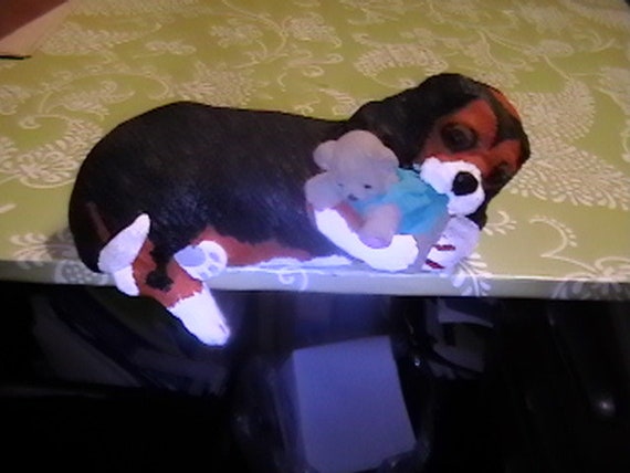 Musical Beagle Holding His Favorite Stuffy and Playing Frere | Etsy