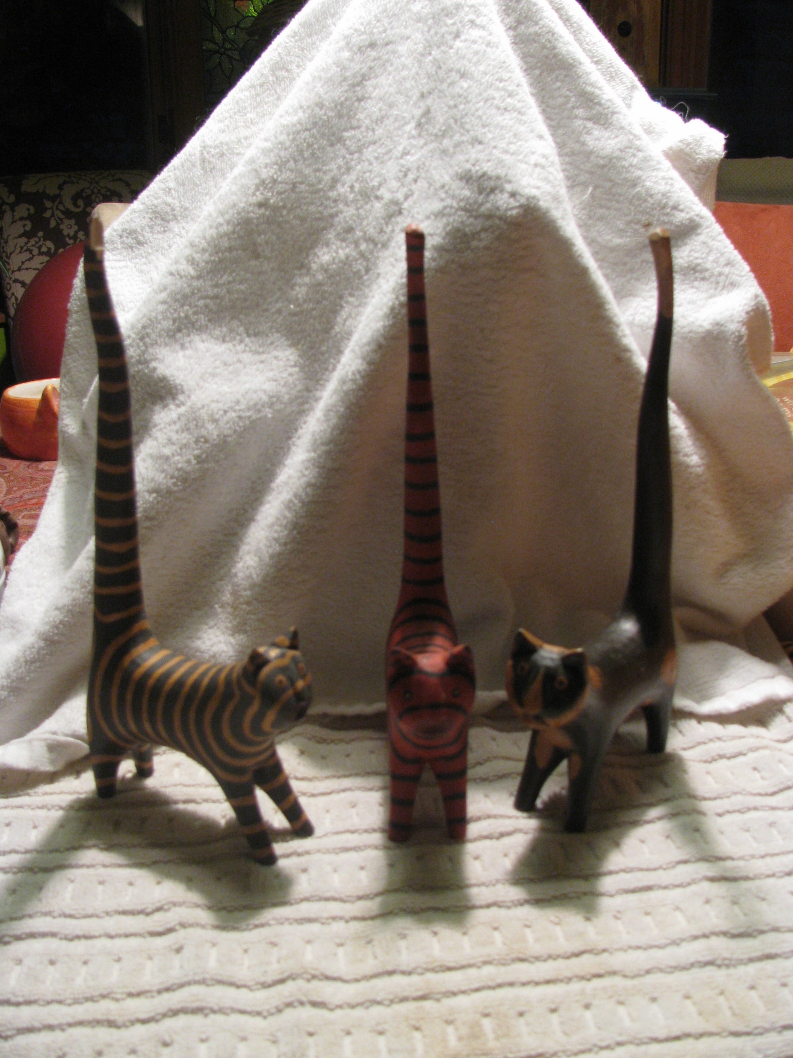 Vintage Indonesian Batik Folk Art Cats | Etsy