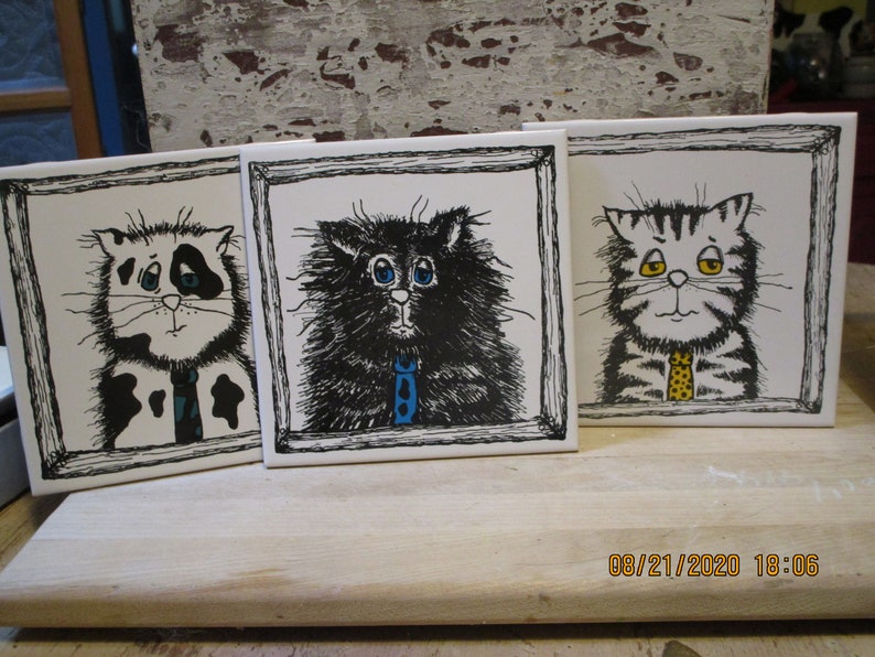 Hilarious Cat Tiles - Sold as a Set. - Etsy
