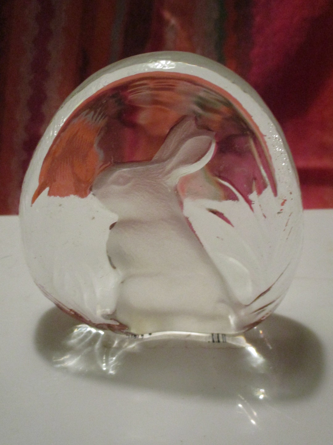 Vintage Zajecar 24% Lead Crystal Rabbit Sculpture Paperweight Made in ...