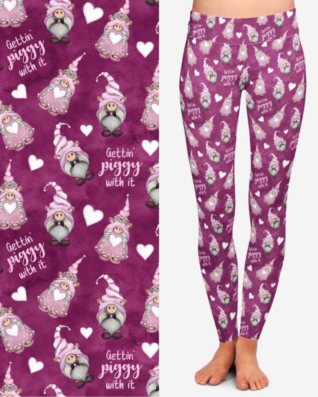 Piggy Gnomes Leggings S Gym Exercise Workout Wear ct-01 - Etsy