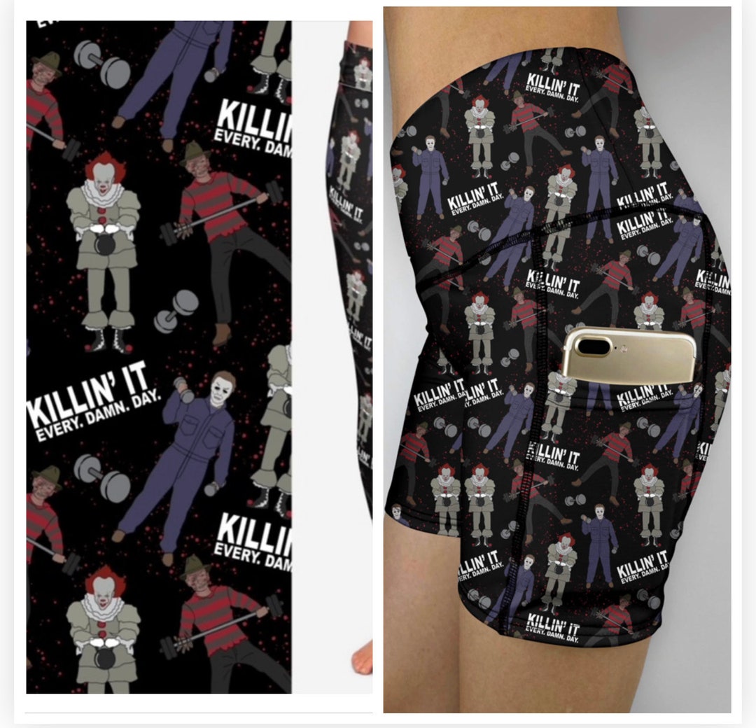 Funny Horror Print Gym Exercise Shorts PTS-01 - Etsy