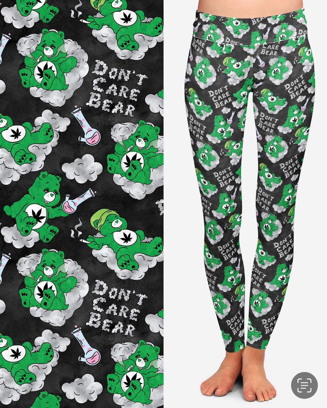 Snarky 420 Bears With Attitude Weed Coffee Leggings Gym Exercise ...