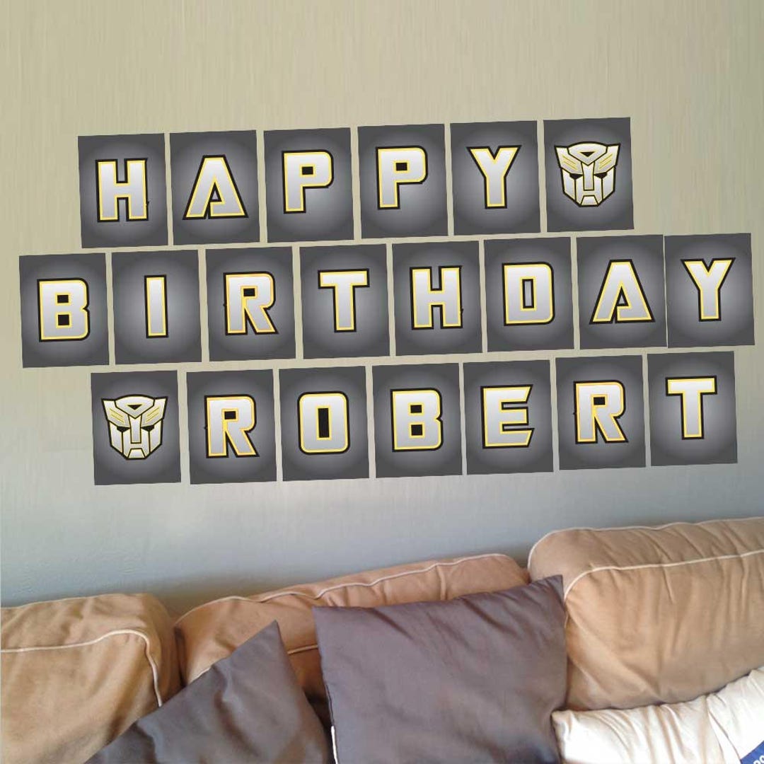 Bumblebee (yellow) Transformer Rescuebots Custom Party Letters ...