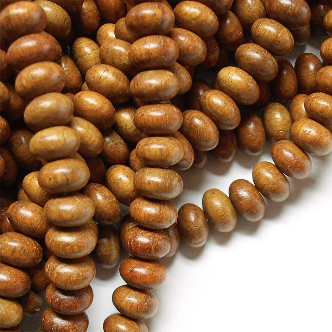 Wood Bead Rondelle 6x10mm Bayong 8 Inch Strand WDRN-10BY - Etsy