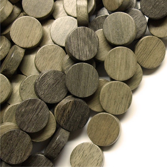 Wood Bead Coin 15mm Graywood 16 Inch Strand WDCN-15GR | Etsy