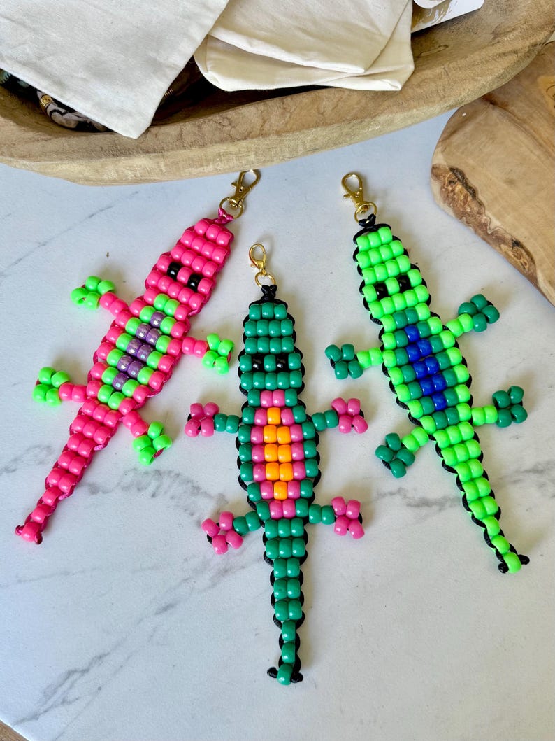 Beaded CROC Bag Charms | Crocodile/ Alligator Bag Charms | Pony Beads ...