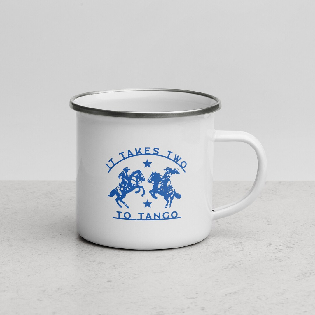It Takes Two to Tango Cowboy Country Vintage Enamel Mug, Coffee Mug ...