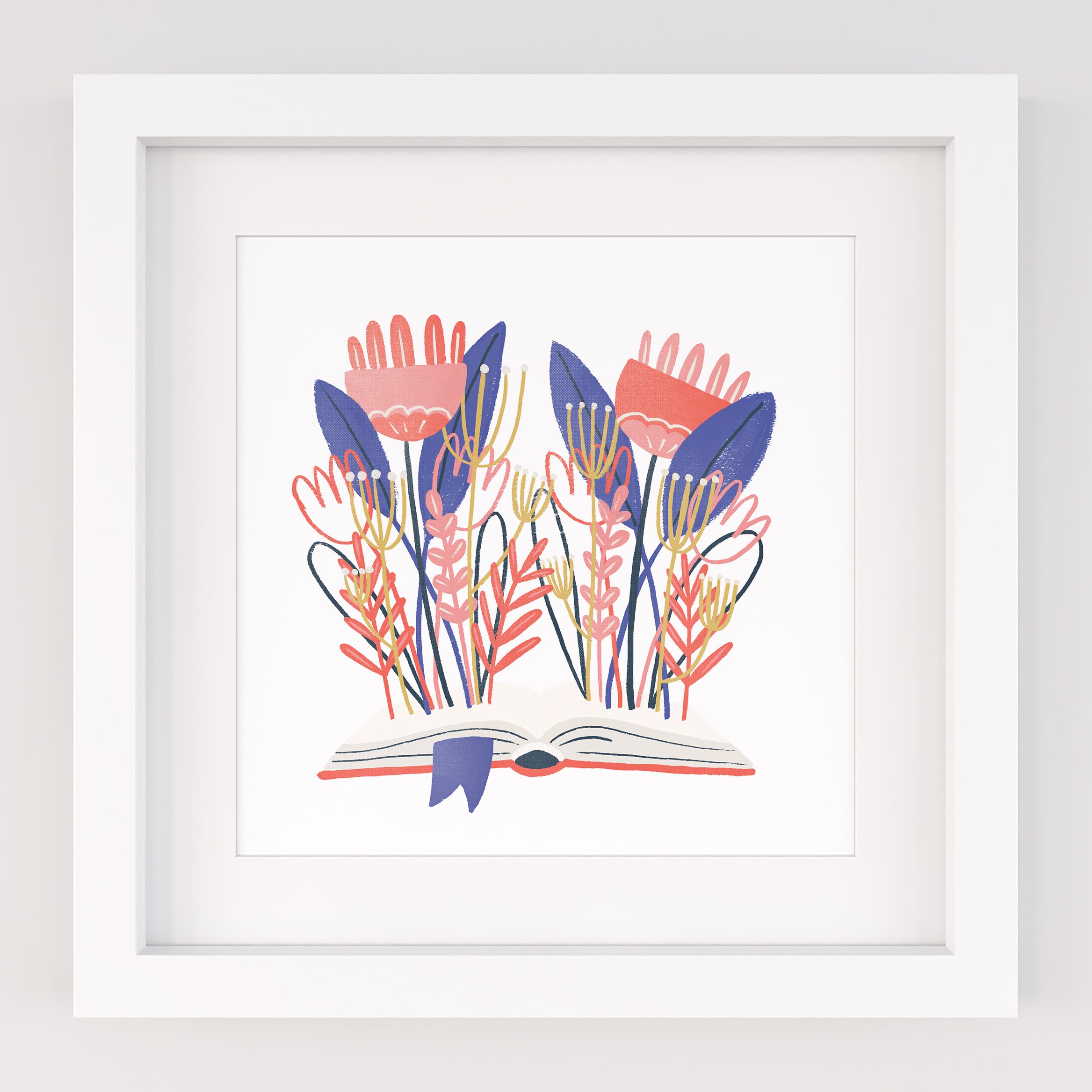 Blooming Good Read Floral Book Illustration Print | Etsy